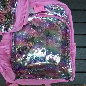 Mystic | Accessories | Nwt Pink Flip Sequin Backpack Lunch Bag Set ...